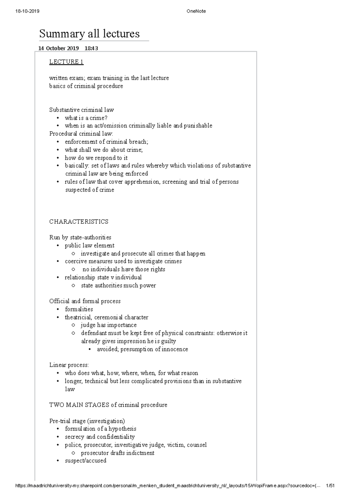 Lectures Summary - College-aantekeningen 1-7 - Warning: TT: undefined function: 32 - Studeersnel