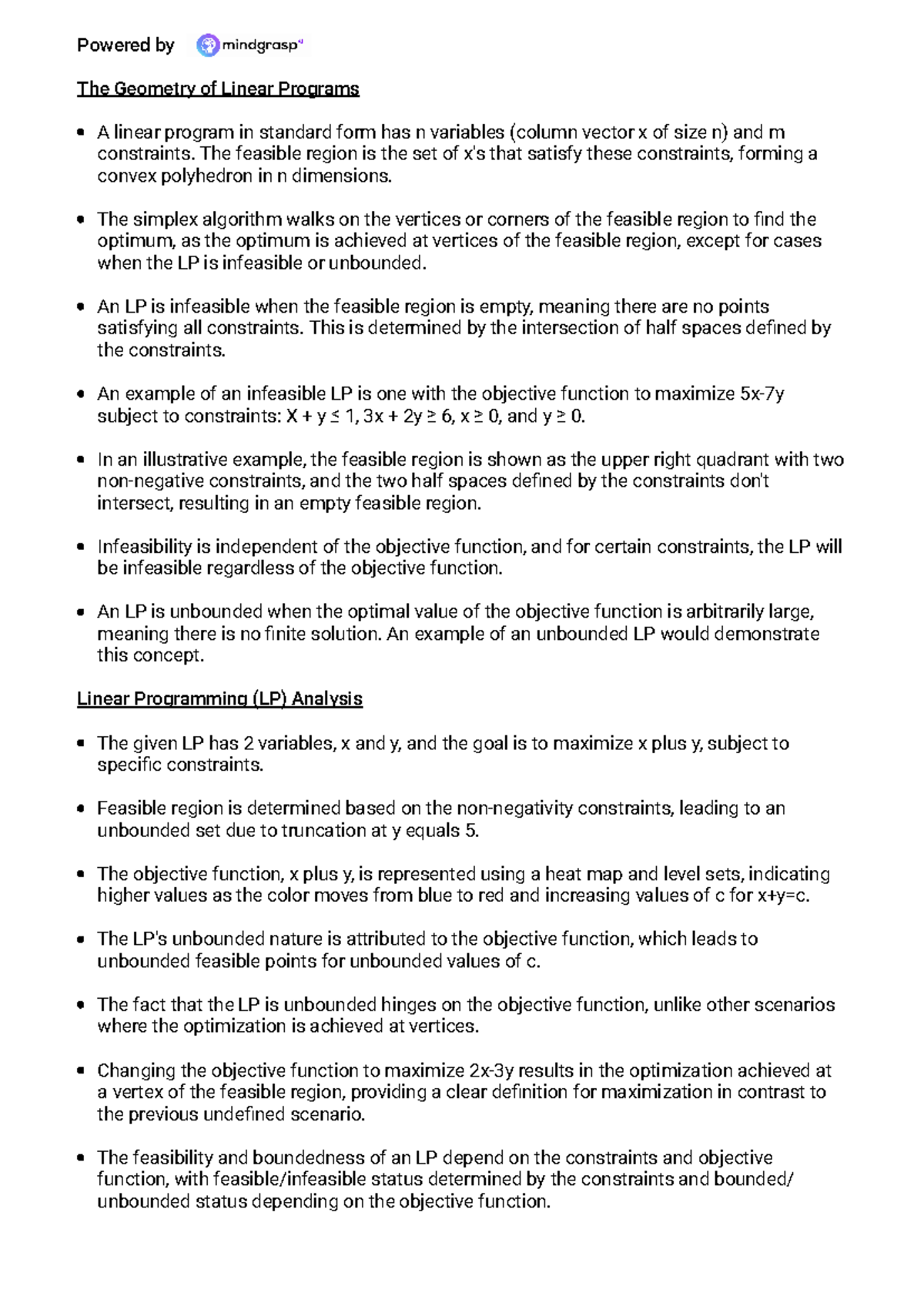 LP2 Smart Notes - The Geometry of Linear Programs A linear program in ...