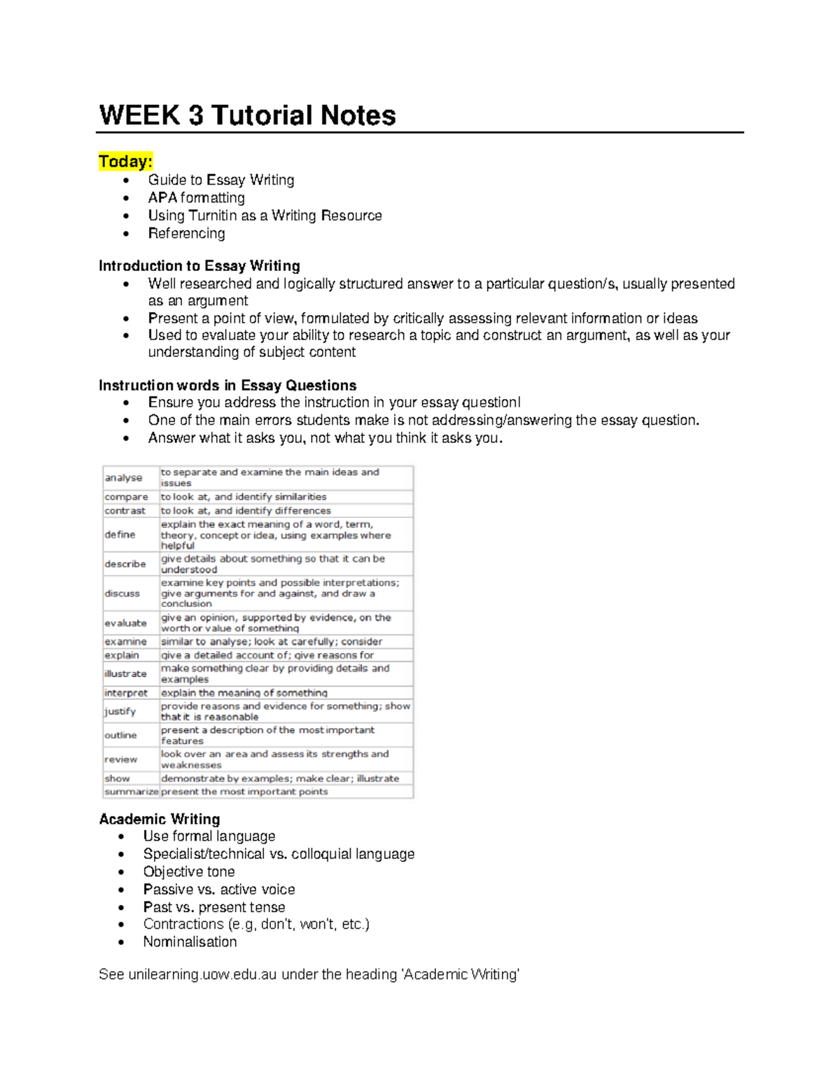 PSYC121 WEEK 3 Tutorial Notes - WEEK 3 Tutorial Notes Today: Guide to ...