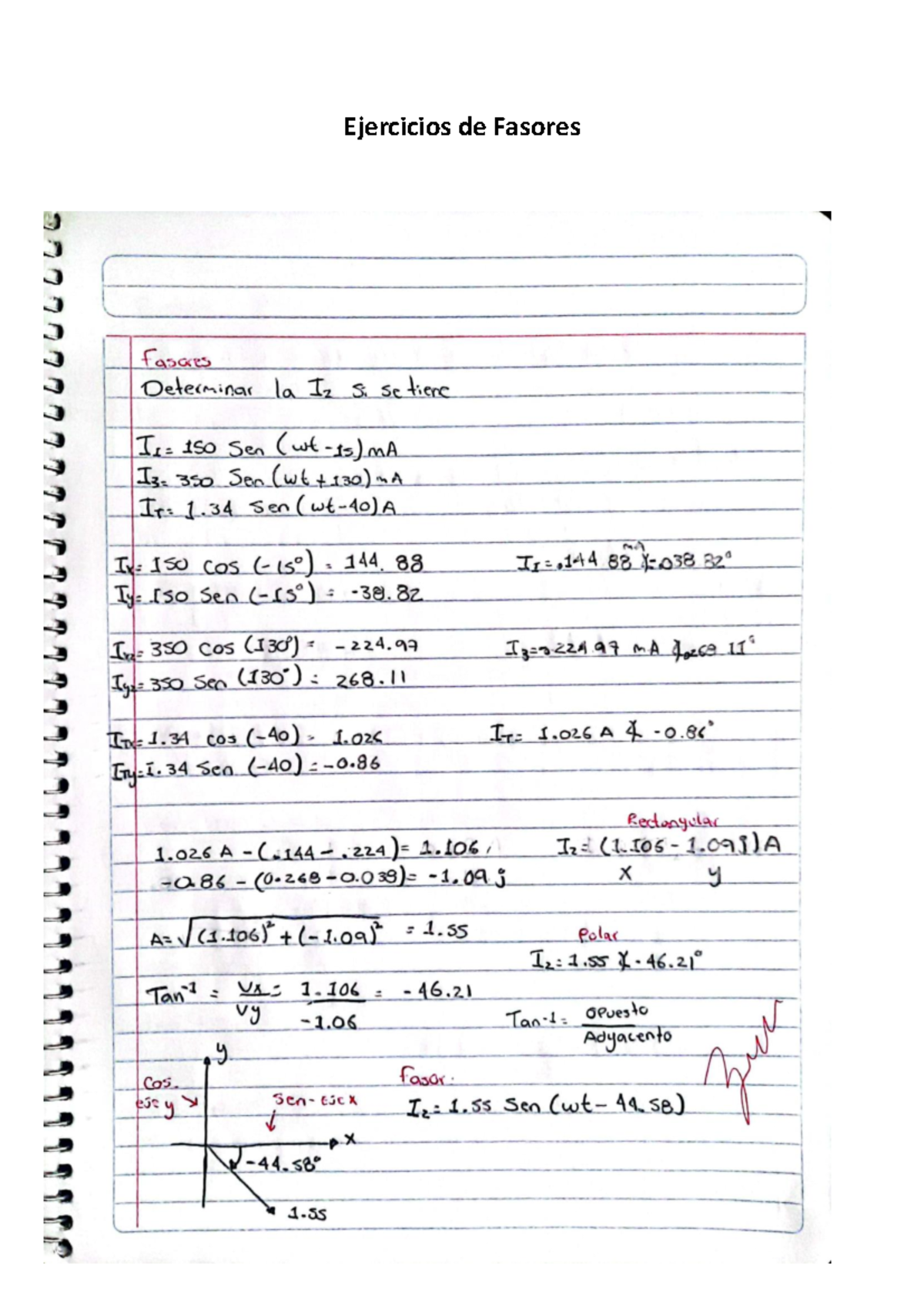 Ejercicios de fasores - Elementos Dimensionales - Ejercicios de Fasores ...