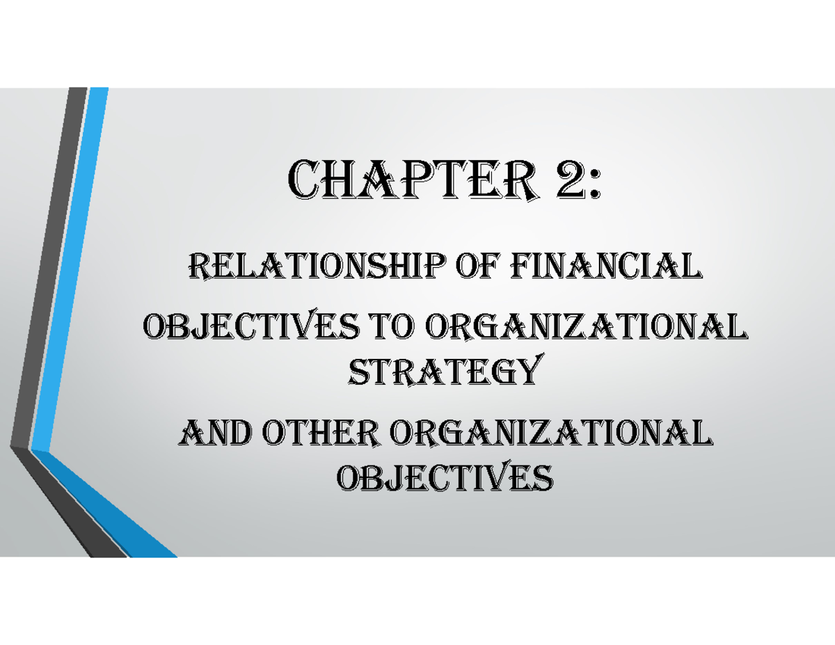 Financial Management Chapter 2 - CHAPTER 2: RELATIONSHIP OF FINANCIAL ...