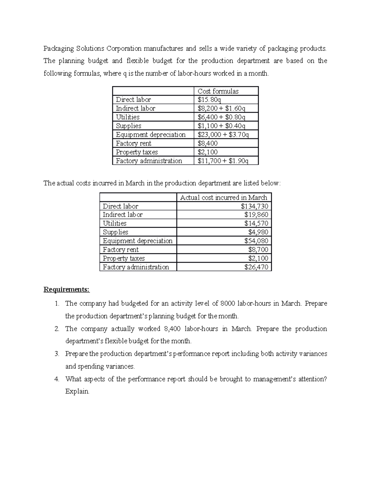 Chap 11 - Chap 11 - Packaging Solutions Corporation manufactures and ...
