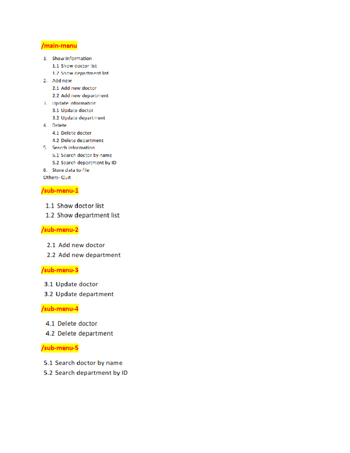 Test-case J1 - case test - /main-menu /sub-menu- /sub-menu- /sub-menu ...