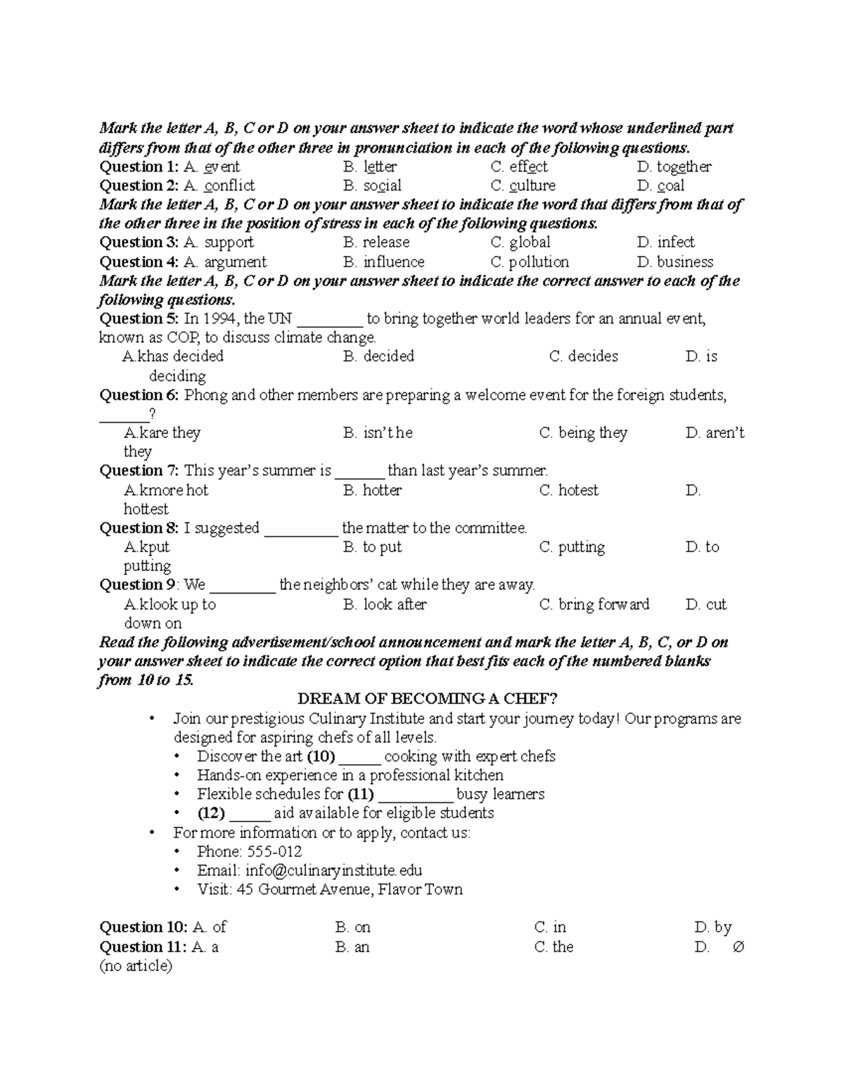 G37- TIM-TEST THEO Format MỚI -K11 - Mark the letter A, B, C or D on ...