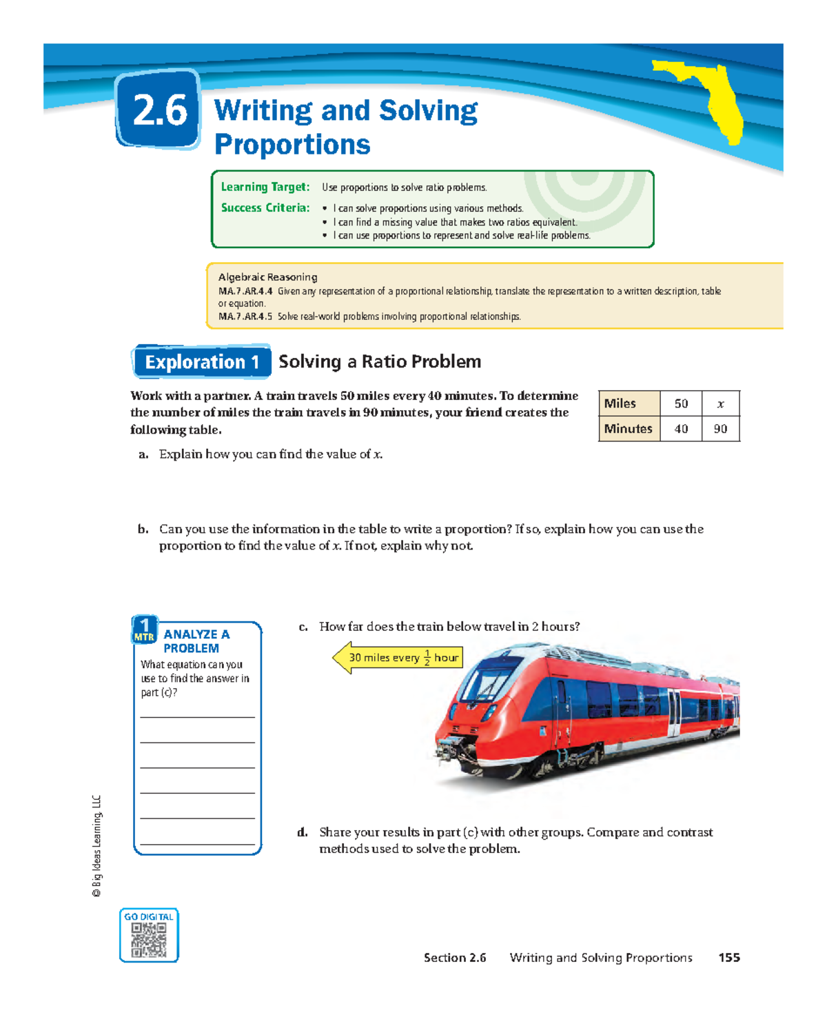 Lesson 2.6 CE - UwU - Section 2 Writing and Solving Proportions 155 ...