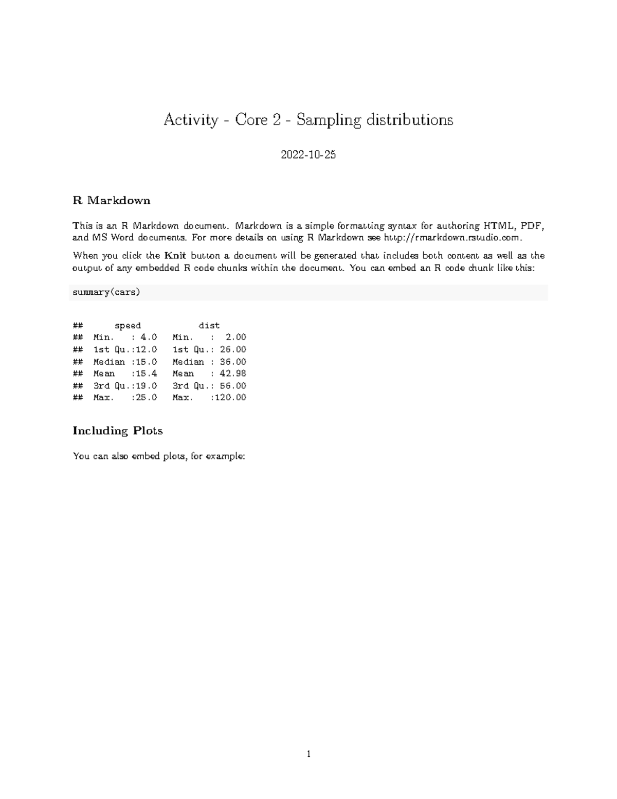 Activity - CORE 2 - Sampling distributions - Activity - Core 2 ...