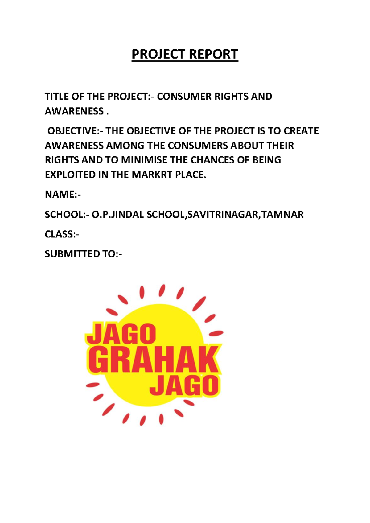 Scribd - Consumer rights in india - PROJECT REPORT TITLE OF THE PROJECT ...