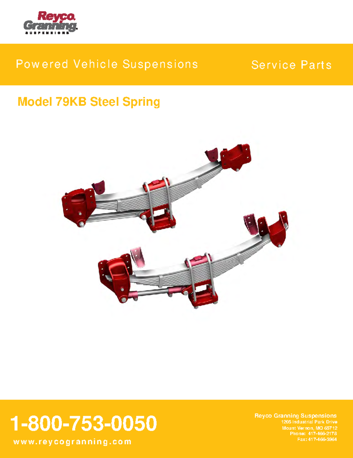 79KB- Reyco - MANUAL DE PARTS - Pow e re d V e hic le Suspe nsions Se ...