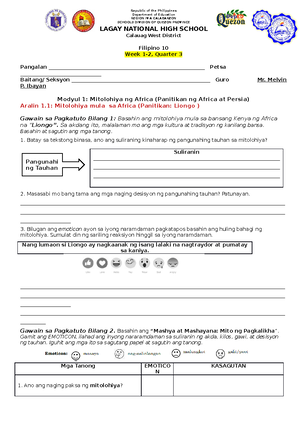 TLE 10 -Week 3-4-q3 - Activity/ Answer Sheets for the Third Quarter ...