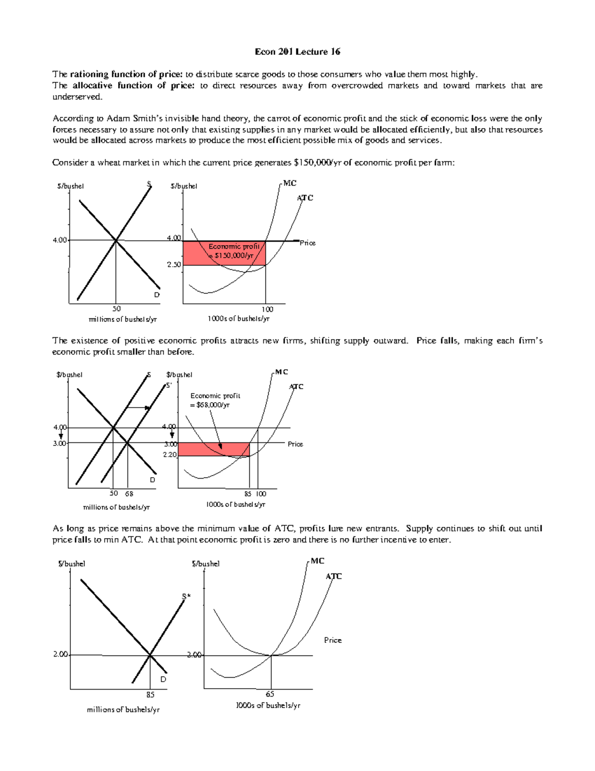 16 econ 201 - Lecture note 16 - Econ 201 Lecture 16 The rationing ...