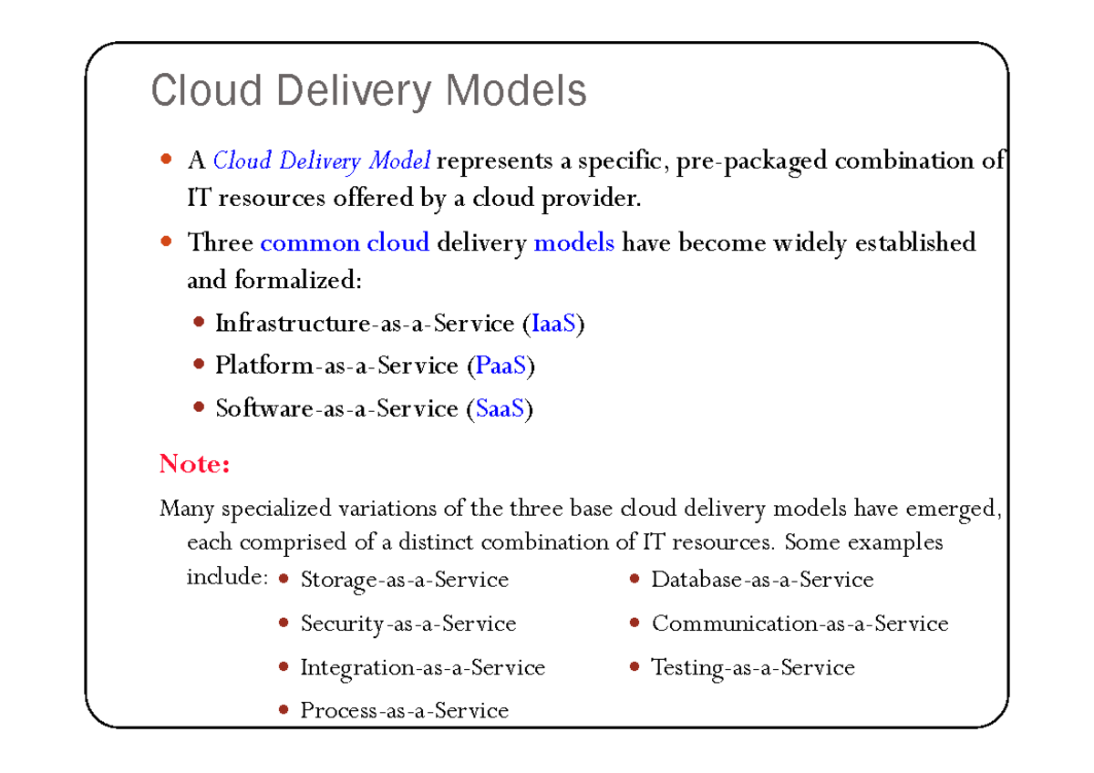 Cloud Computing - Unit-2-Delivery Model - , 1 * 1 # - Studocu