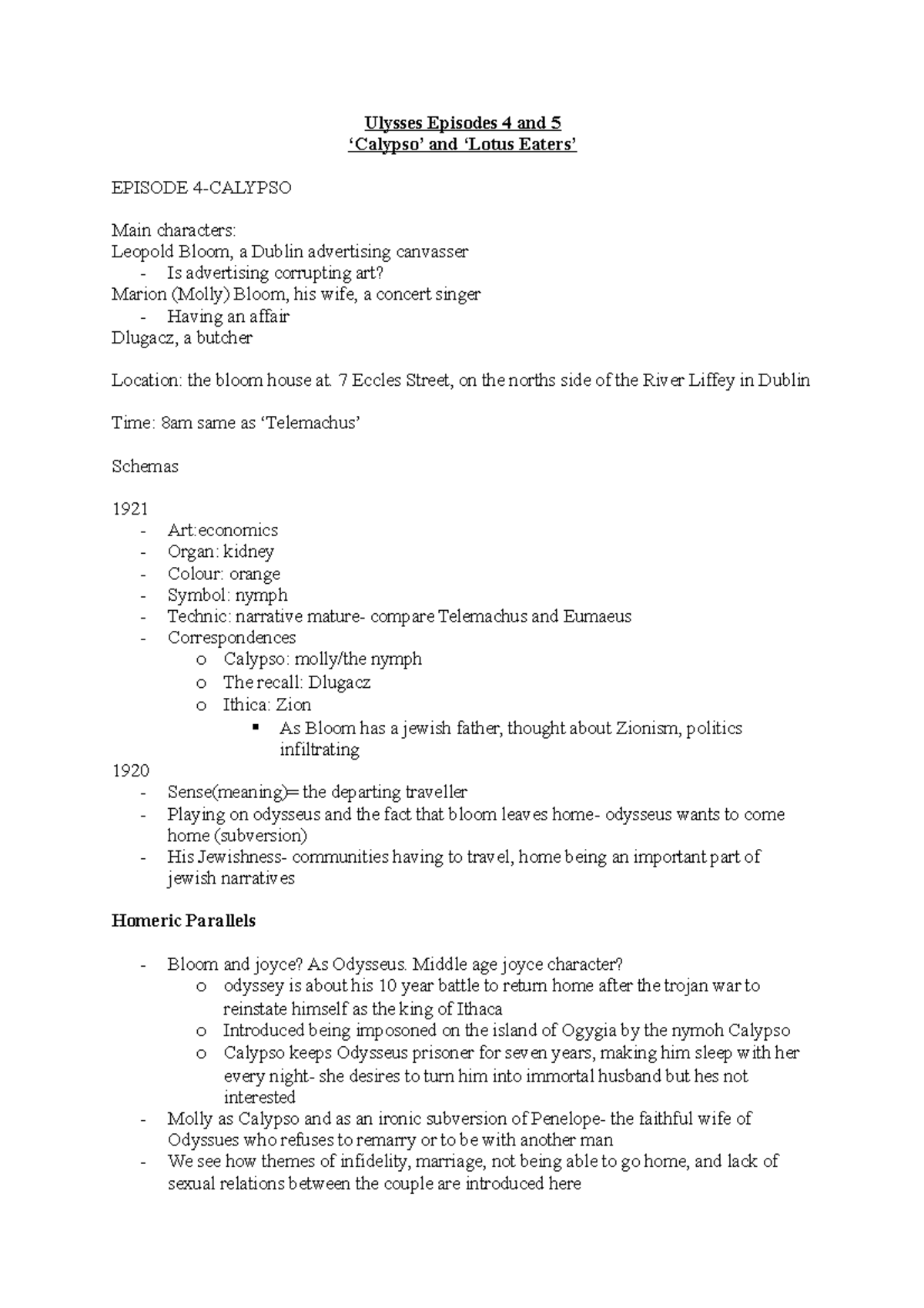Ulysses Episodes 4 and 5 - Ulysses Episodes 4 and 5 ‘Calypso’ and ...
