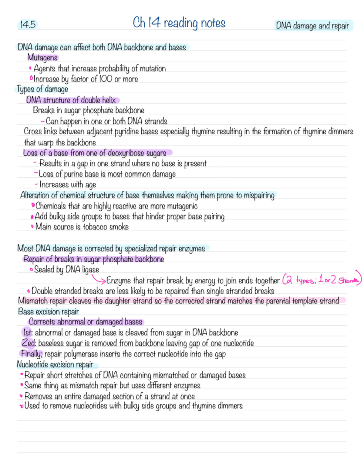 Bio 140 Ch14.5 reading notes - BIO 140 - Studocu