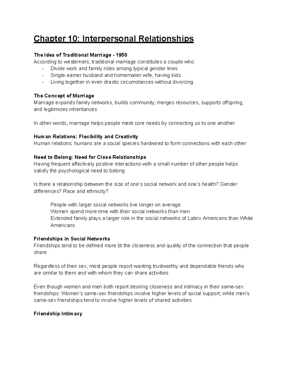 Psych Of Gender Ch 10 14 Chapter 10 Interpersonal Relationships The Idea Of Traditional 