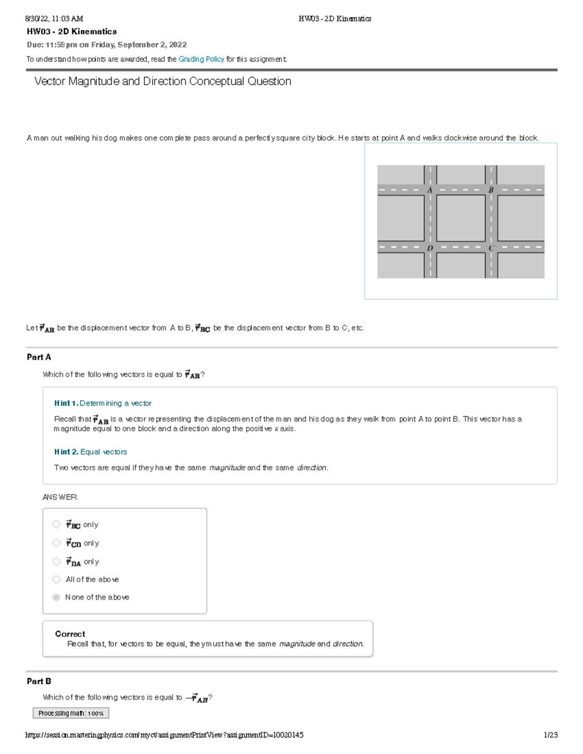 HW03 - 2D Kinematics - HW03 - 2D Kinematics Due: 11:59pm on Friday ...