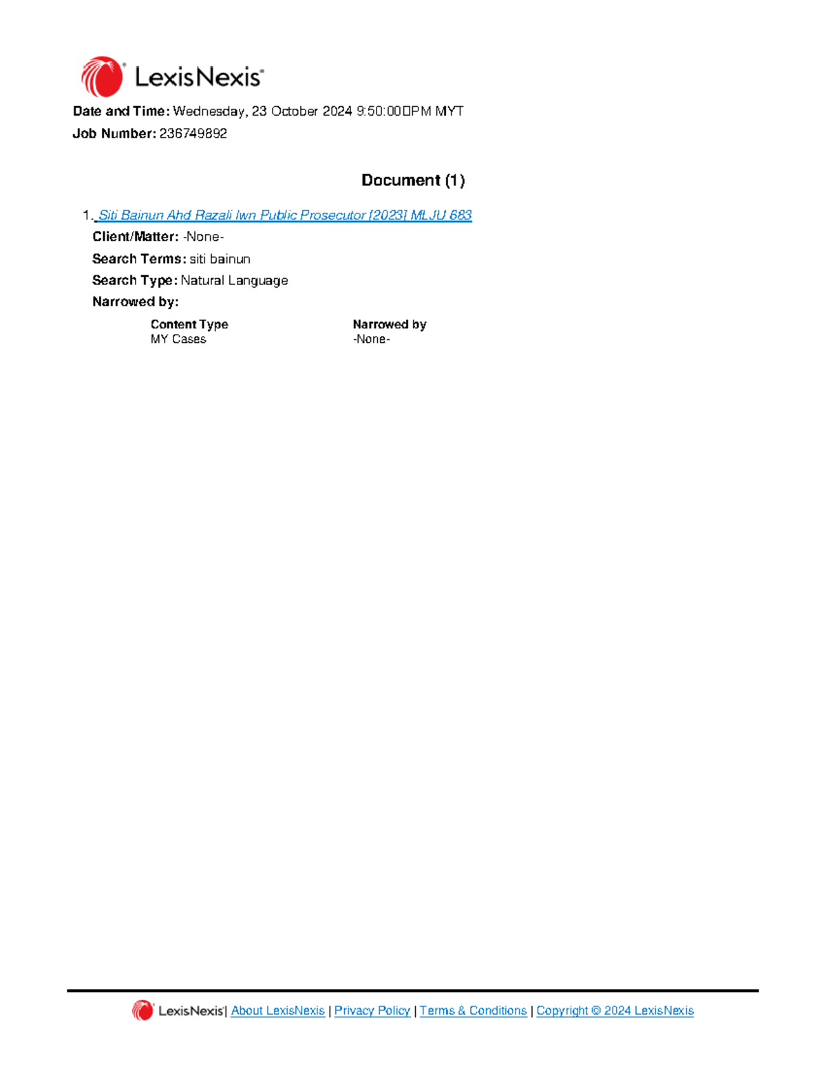 Siti Bainun Ahd Razali lwn Public Prosecutor [2023] MLJ - Norazizah ...