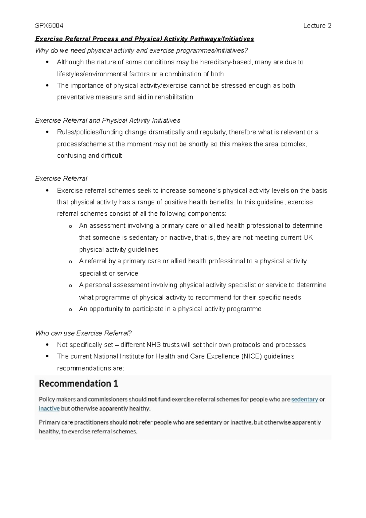 L2 - Exercise Referral Process and Physical Activity Pathways or ...