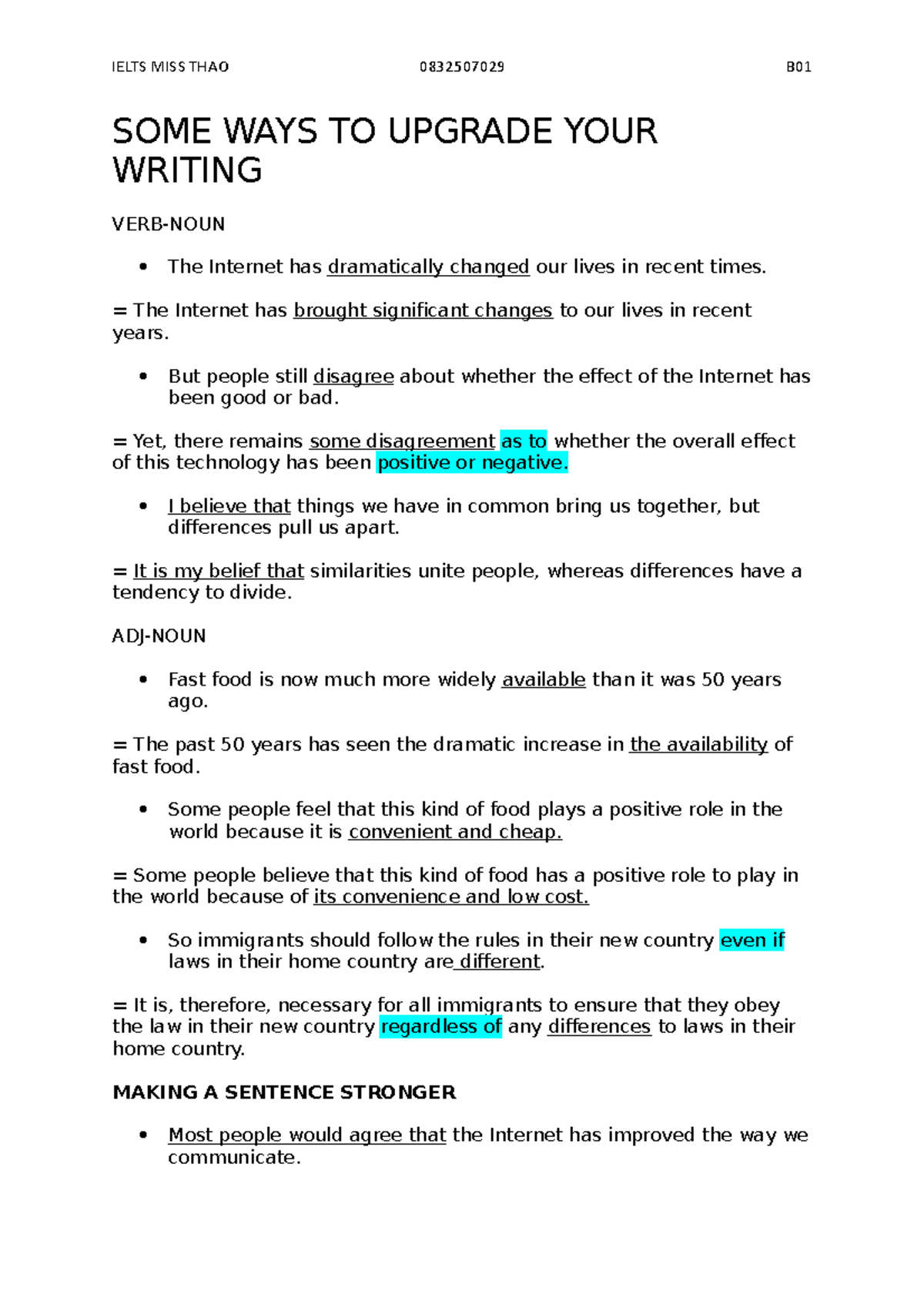 SOME WAYS TO Upgrade YOUR Writing - SOME WAYS TO UPGRADE YOUR WRITING ...