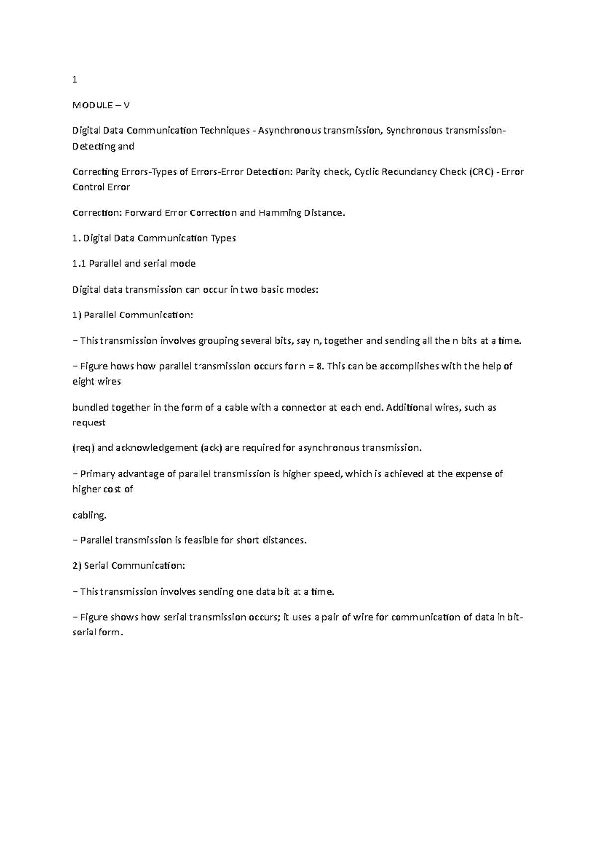 DC 5 - DC 5 - 1 MODULE – V Digital Data Communication Techniques ...