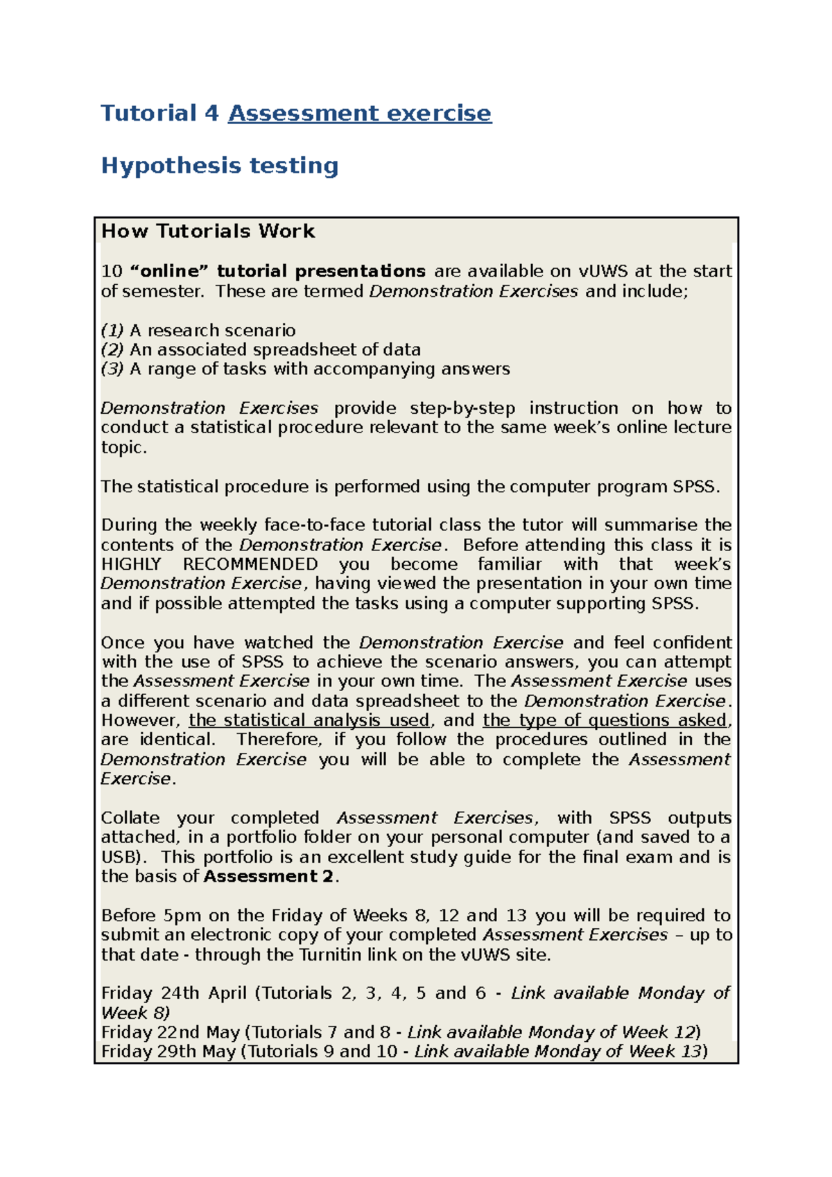 2020 Tutorial 4 Assessment Exercise Revised - Tutorial 4 Assessment ...