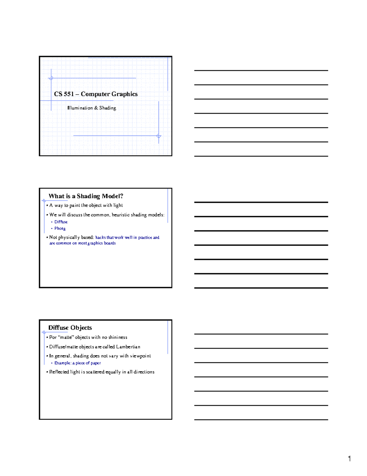 Computer Graphics Illumination Shading Models - Studocu