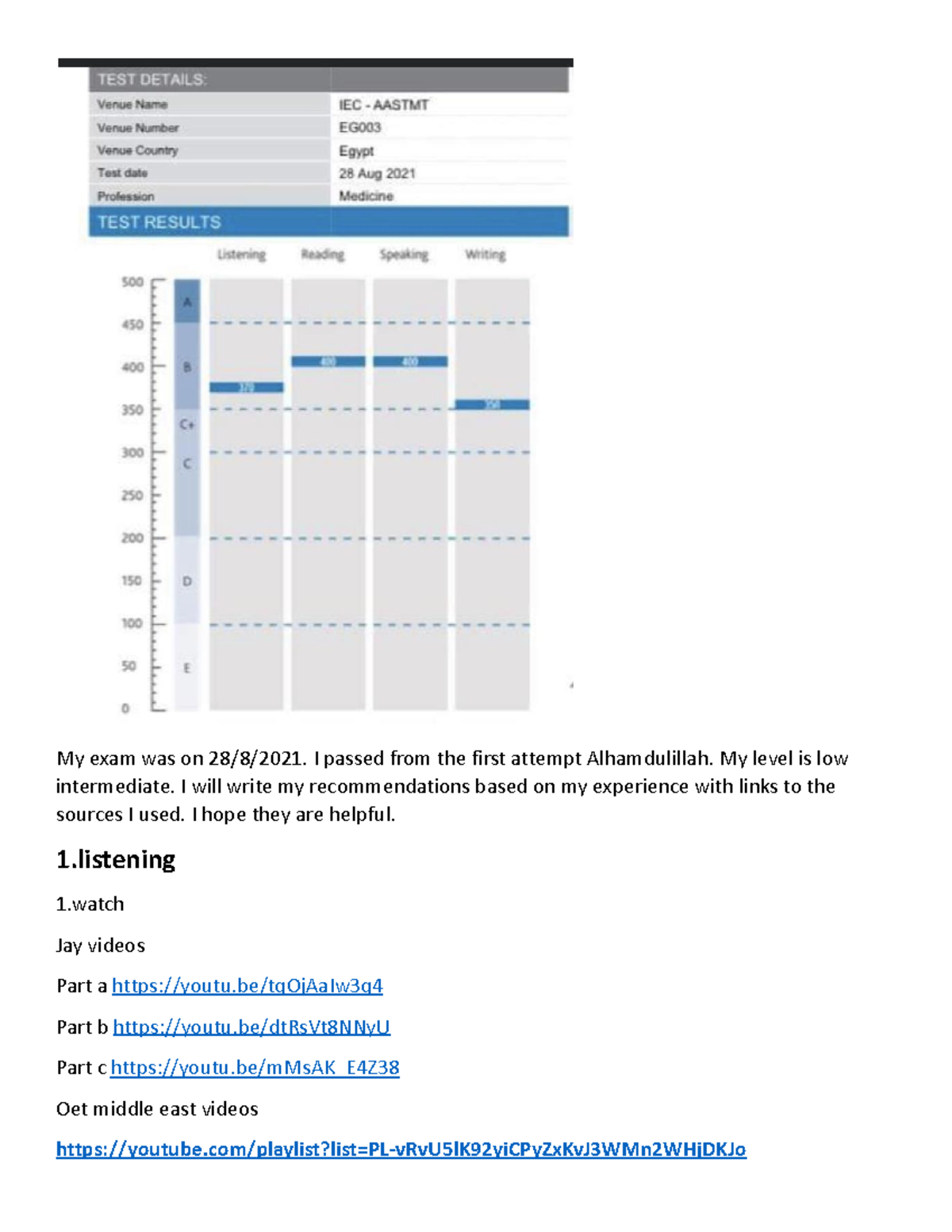 Oet instructions - oet intructions - My exam was on 28/8/2021. I passed ...