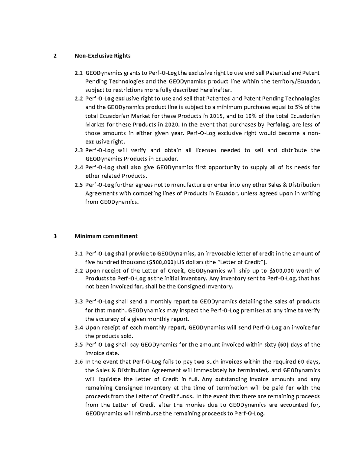 2 geo - GEOLOGOS - 2 Non-Exclusive Rights 2 GEODynamics grants to Perf ...