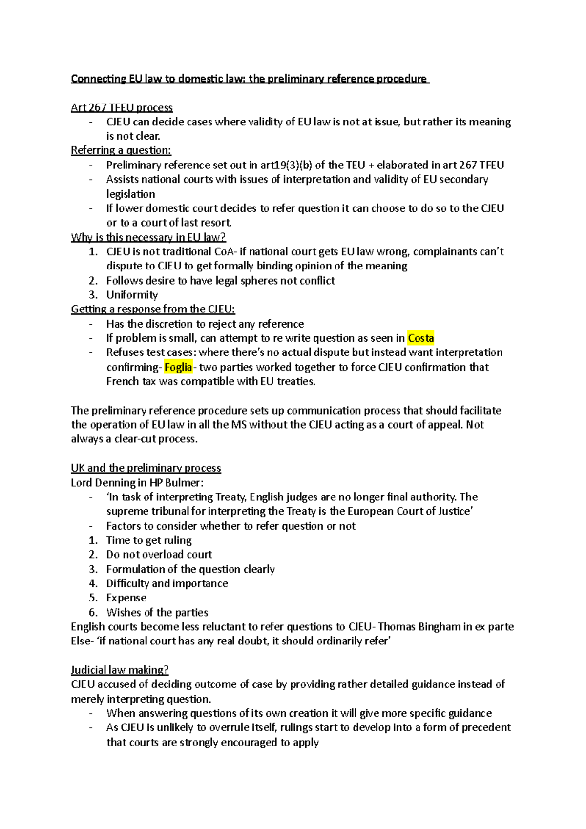 Prelimainry reference procedure - LAA101 - Swansea - Studocu