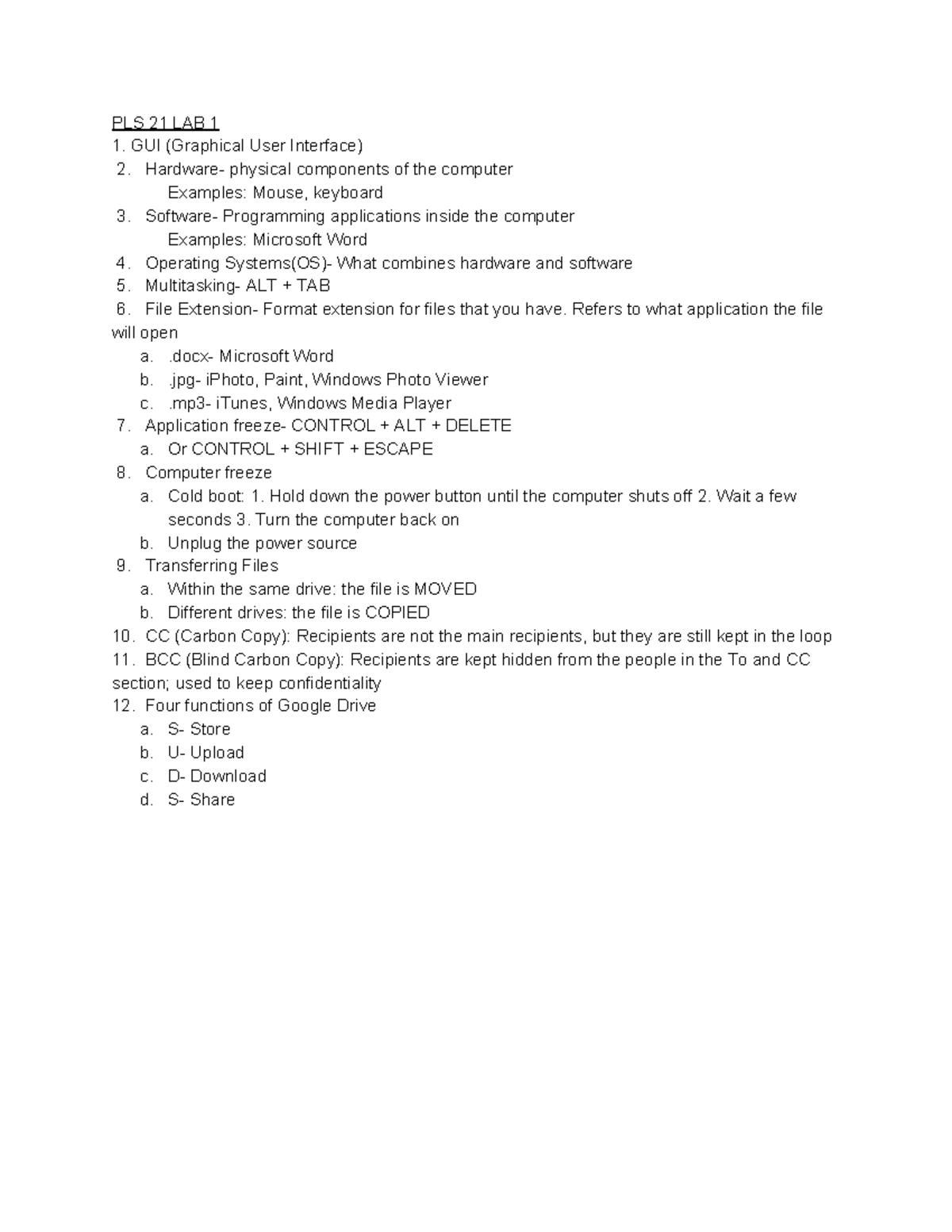 PLS 21 lab 1 - This is computer lab 1 notes. - PLS 21 LAB 1 GUI ...