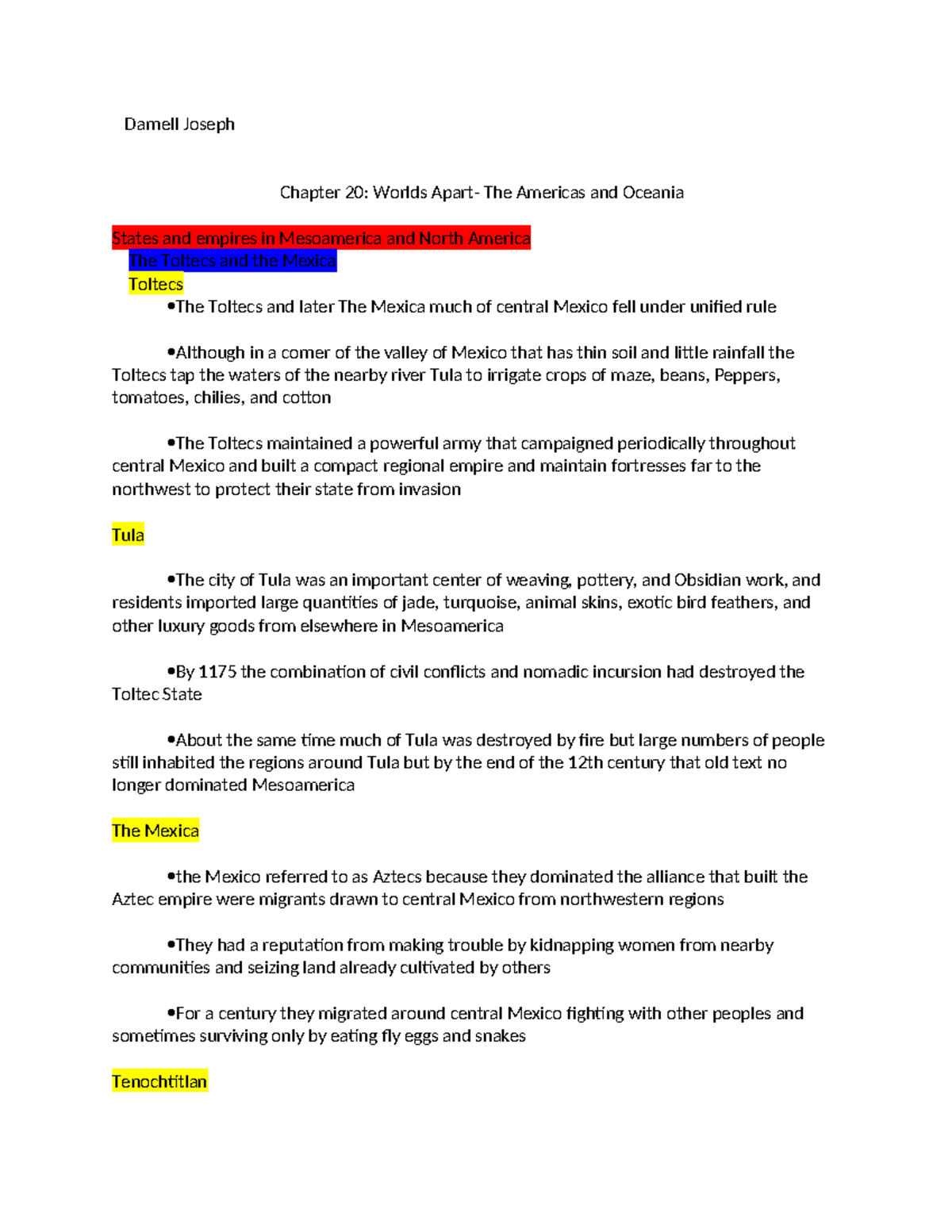 Chapter 15 - Darnell Joseph Chapter 20: Worlds Apart- The Americas and ...