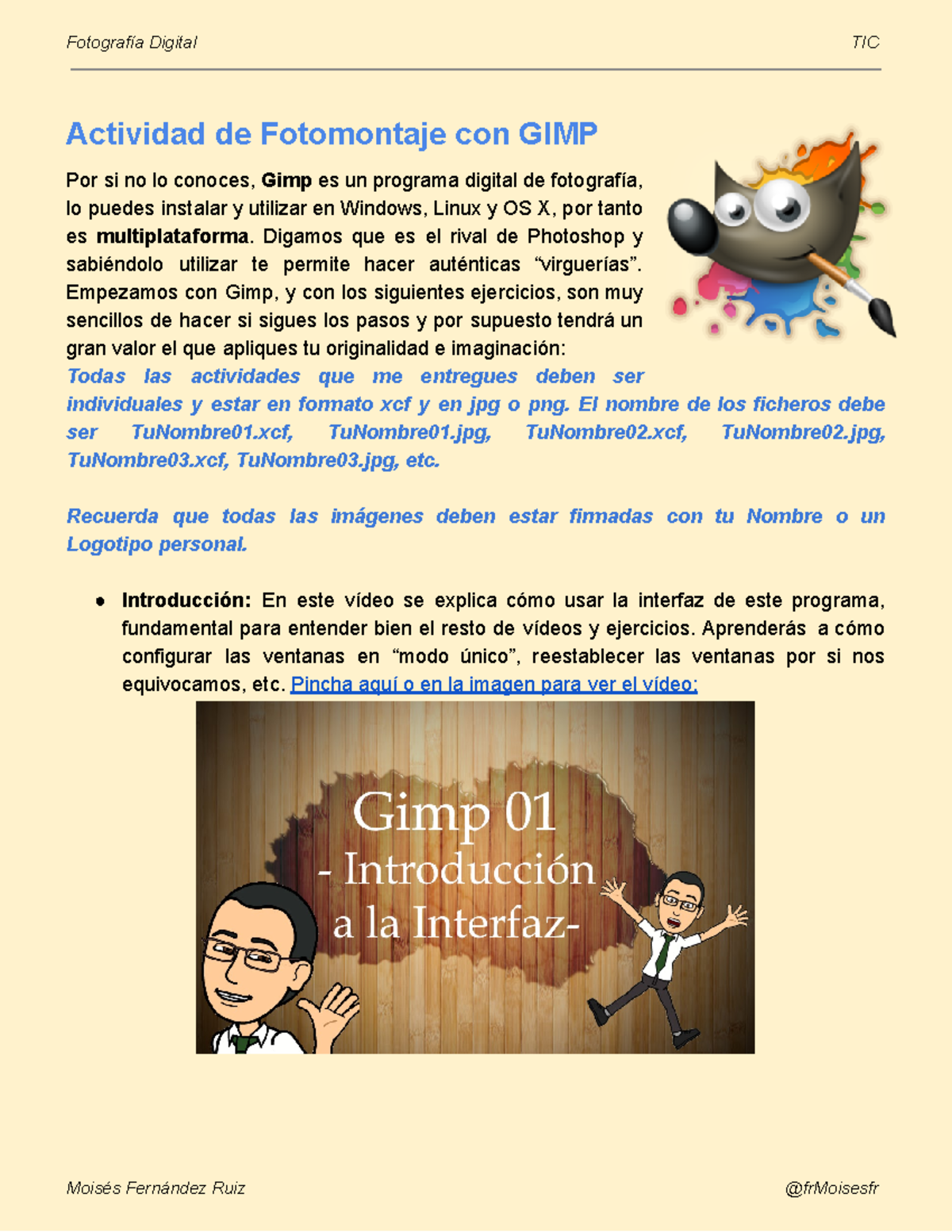 Prácticas Gimp 1 a 5-2 - pRACTICAS GIMP - Actividad de Fotomontaje con GIMP Por si no lo conoces ...