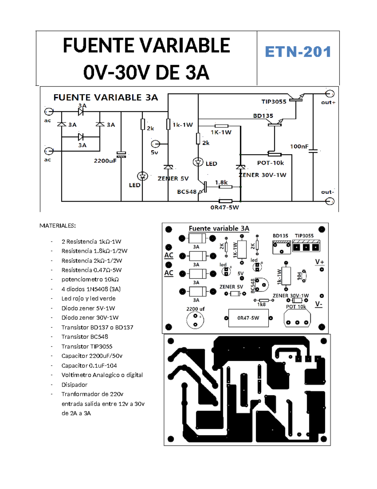 Fuente variable 3A ETN-201 - Ingeniería de Software - FUENTE VARIABLE 0V-30V DE 3A ETN ...