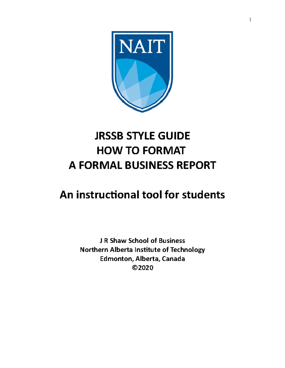 Formal Report Jrssb Style Guide - JRSSB STYLE GUIDE HOW TO FORMAT A ...