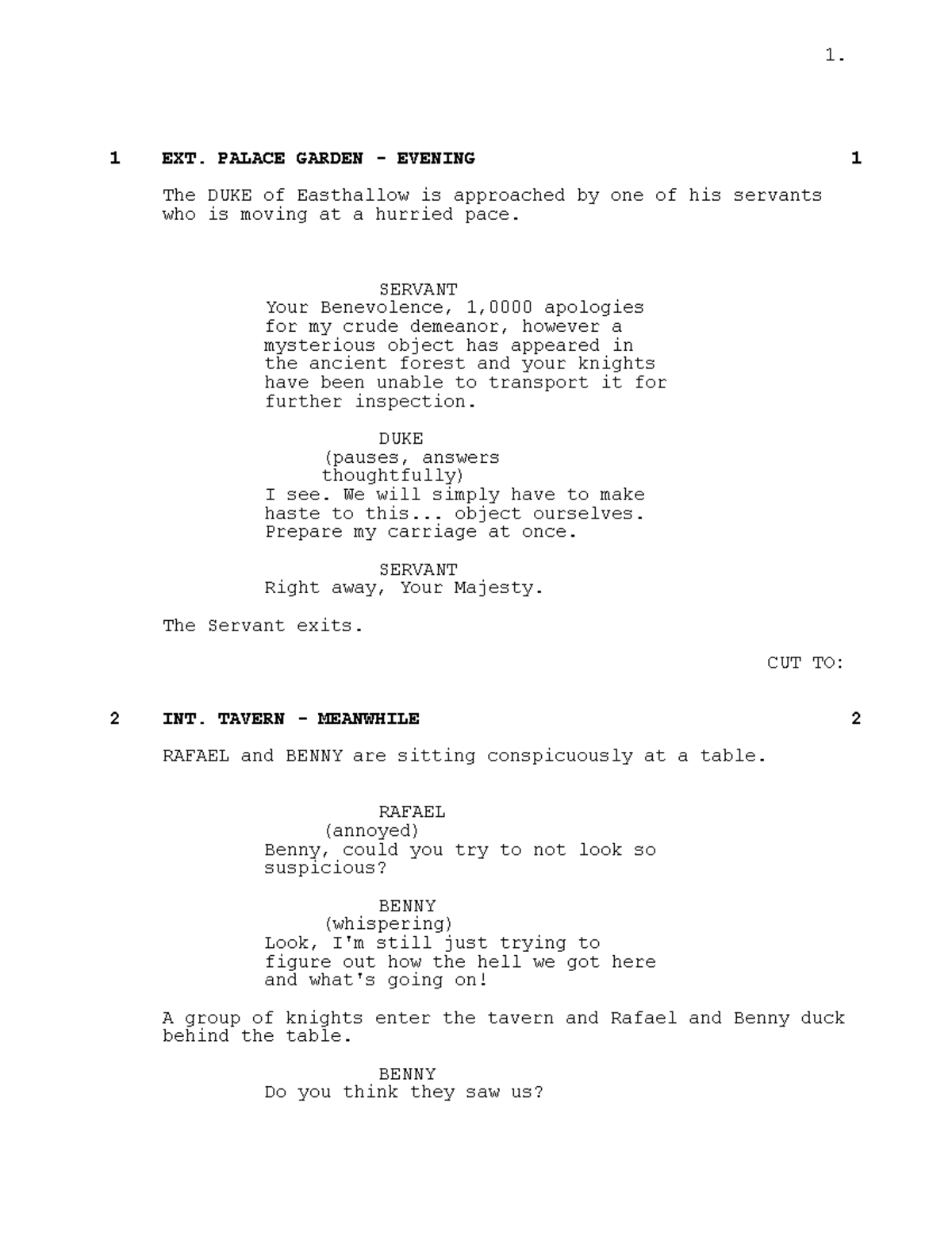 FILM 110 Final Project - A first draft of a screenplay set in a fantasy ...