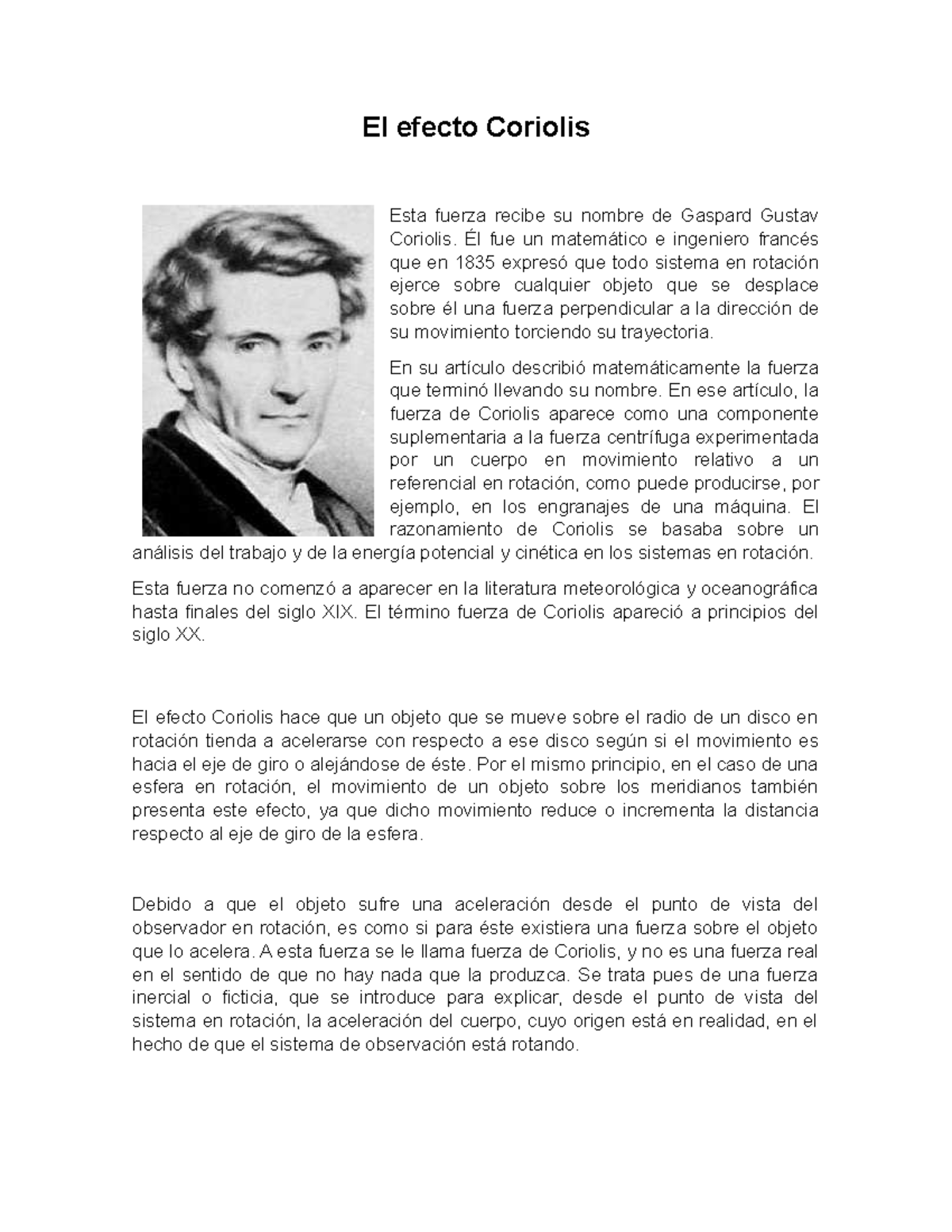 285971998 El Efecto Coriolis - El efecto Coriolis Esta fuerza recibe su ...