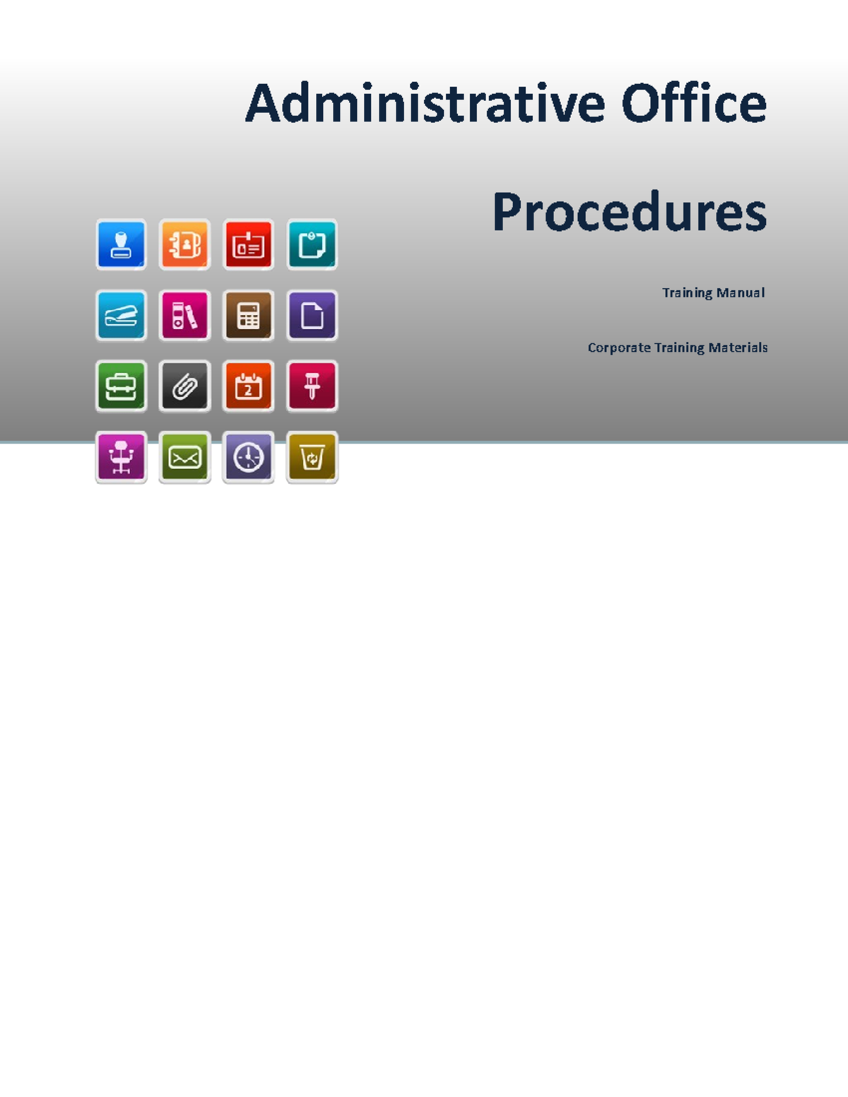 Training Manual - Administrative Office Procedures Training Manual ...