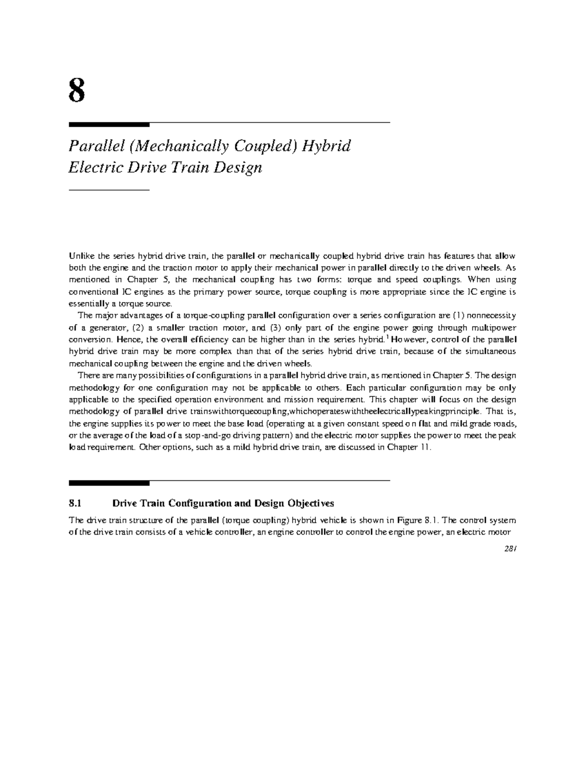 Automotive Adavance 1 - Hybrid Electric Drive Train Design - 8 Parallel ...