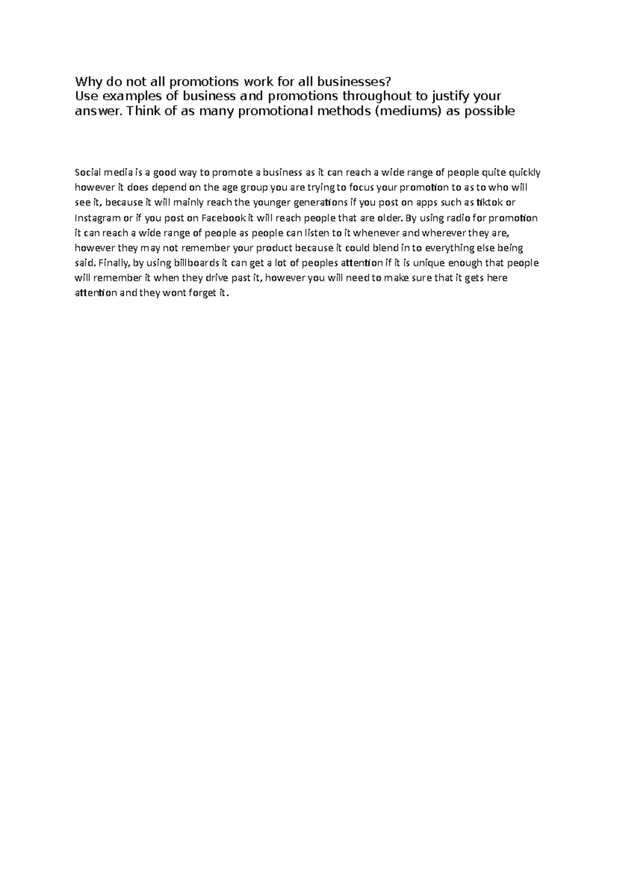 Business promotions - really good - Why do not all promotions work for ...