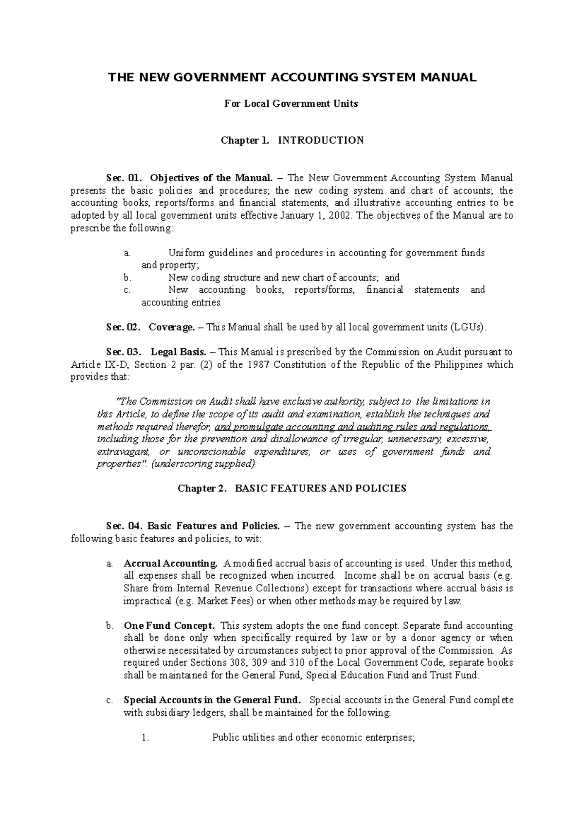 THE NEW Government Accounting System Manual - THE NEW GOVERNMENT ...