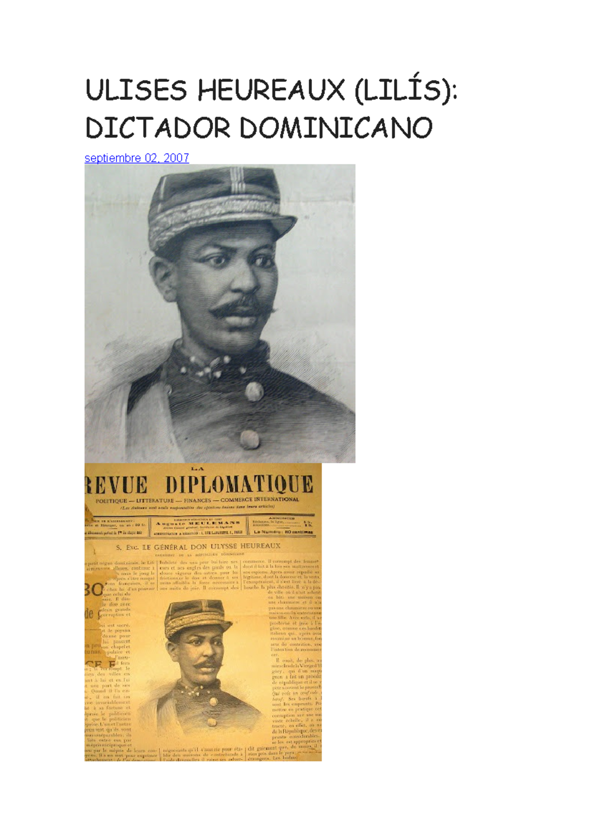 Ulises Heureaux - hola - ULISES HEUREAUX (LILÍS): DICTADOR DOMINICANO ...