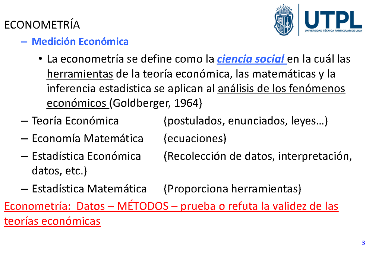 Repaso Prueba Parcial - ECONOMETRÍA - Medición Económica - La econometría se define como la ...