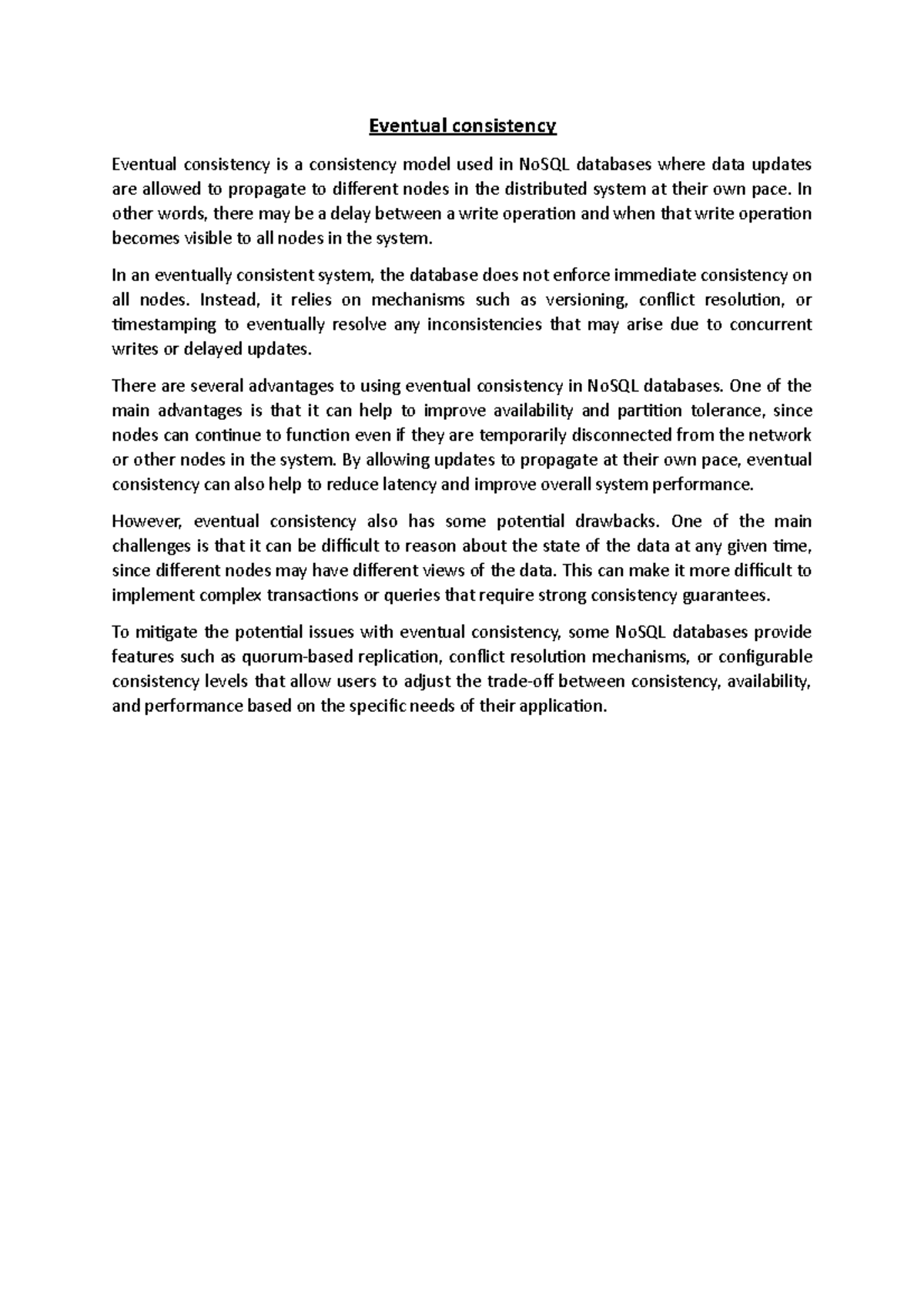 Eventual Consistency Eventual Consistency Eventual Consistency Is A Consistency Model Used In