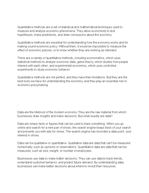 Cphp qmethods course outline part 1 - Quantitative methods are a set of ...