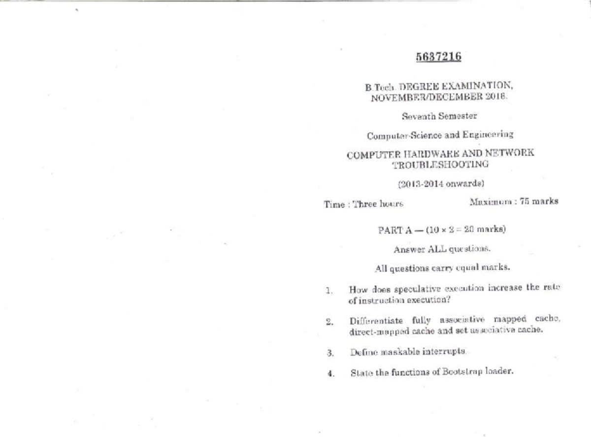 HW(QP) - Computer Hardware and Trouble Shooting - Studocu