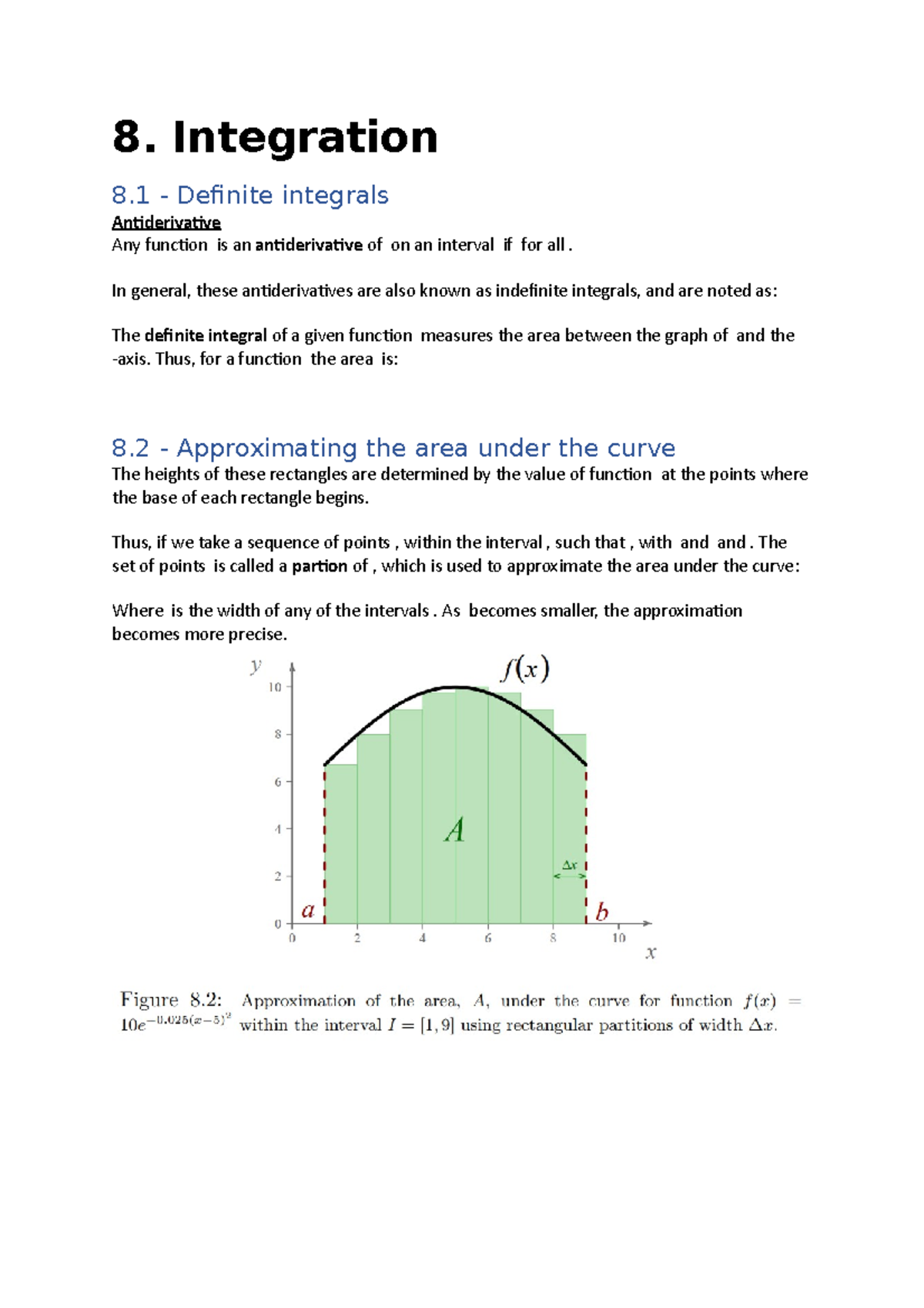 8 - Integration - Lecture notes and solved problems - 8. Integration 8 ...