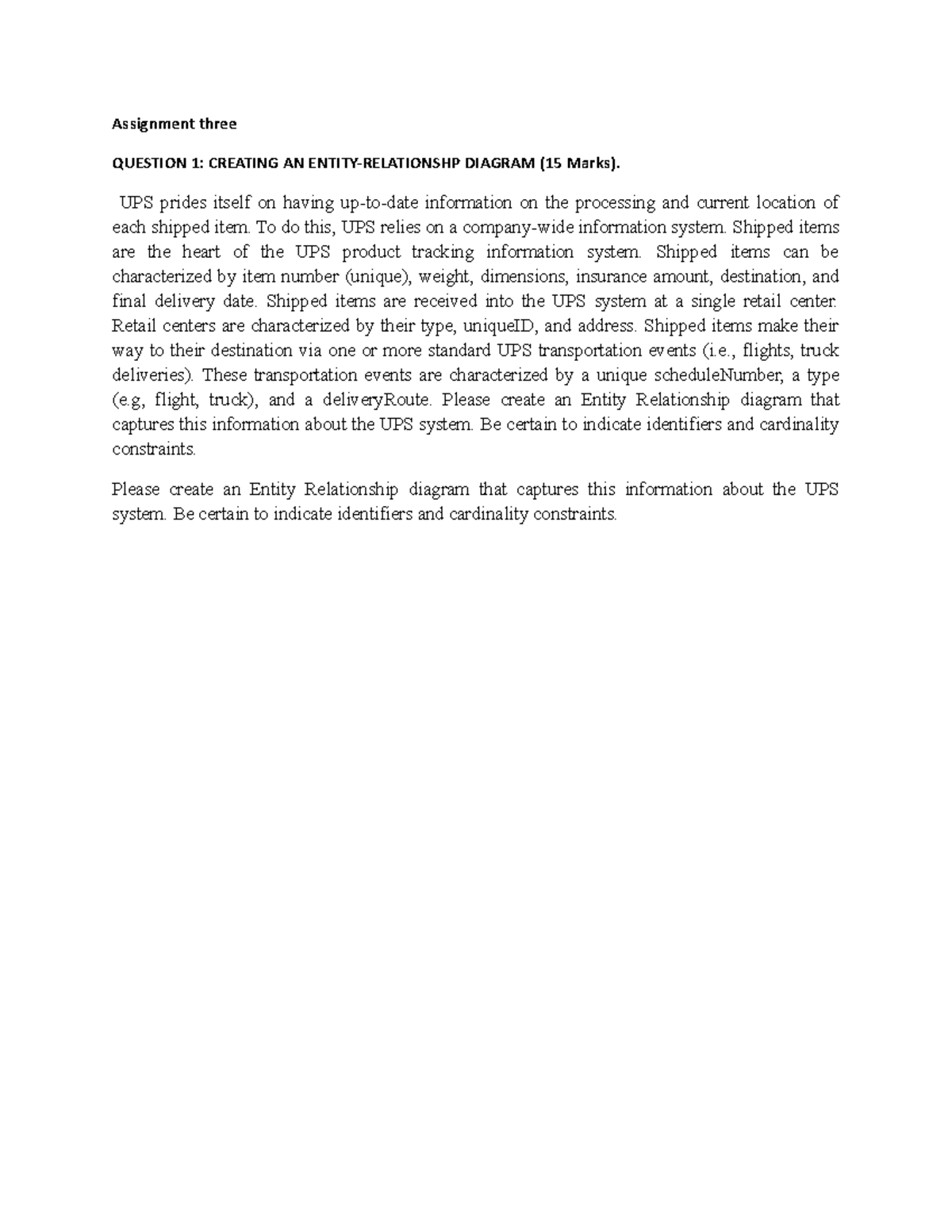 System Anaysis And Design Assignment Three Question 1 Creating An 8522