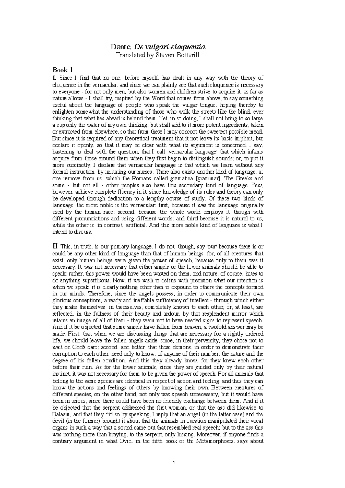 Dante Alighieri De Vulgari Eloquentia - Dante, De vulgari eloquentia ...