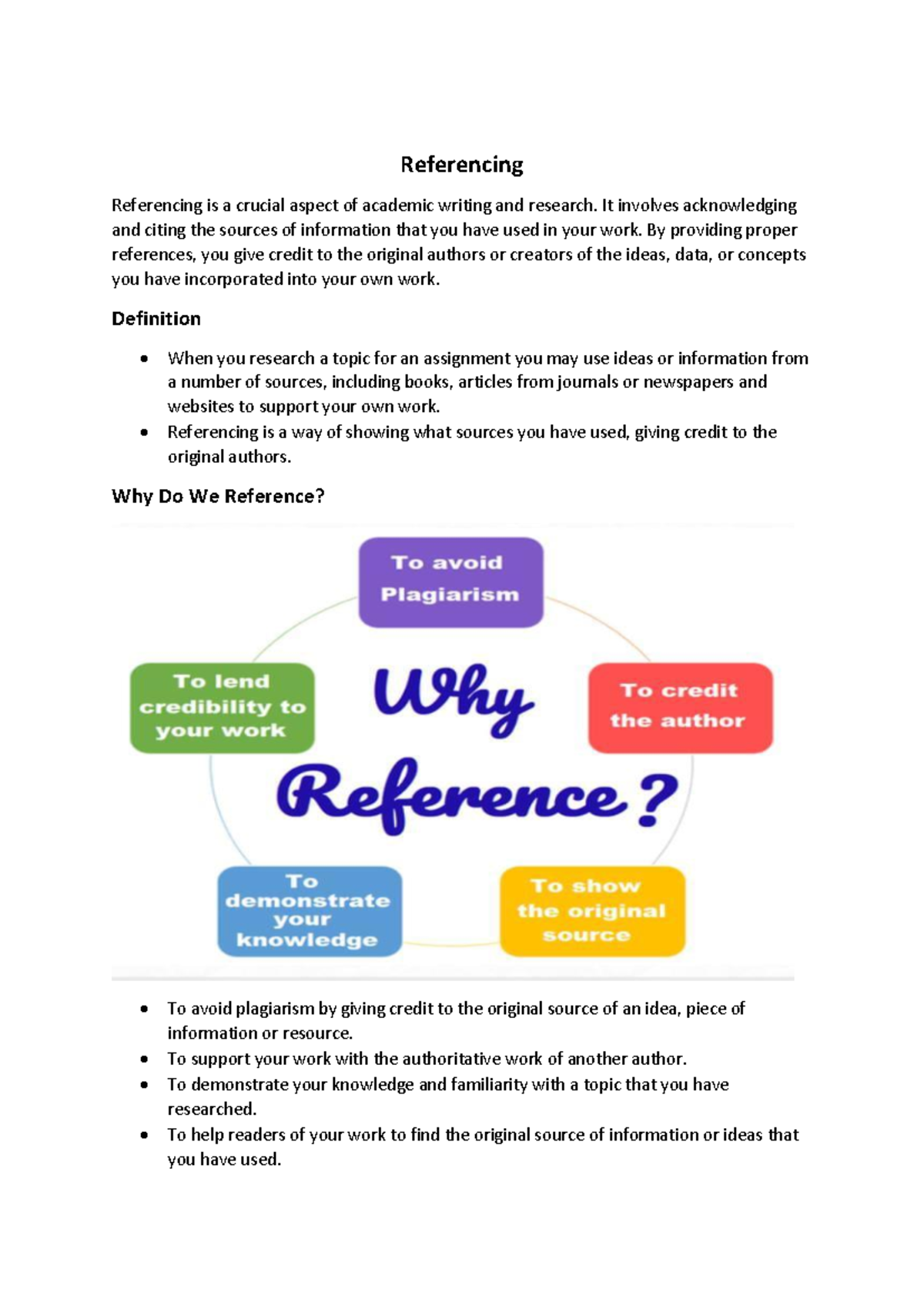 Referencing - Referencing Referencing is a crucial aspect of academic ...