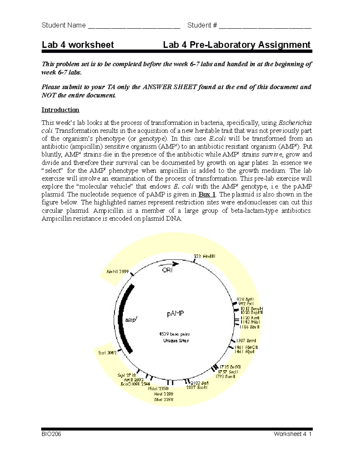 Lab 6-7 Pre-Lab Worksheet - Lab 4 worksheet Lab 4 Pre-Laboratory ...
