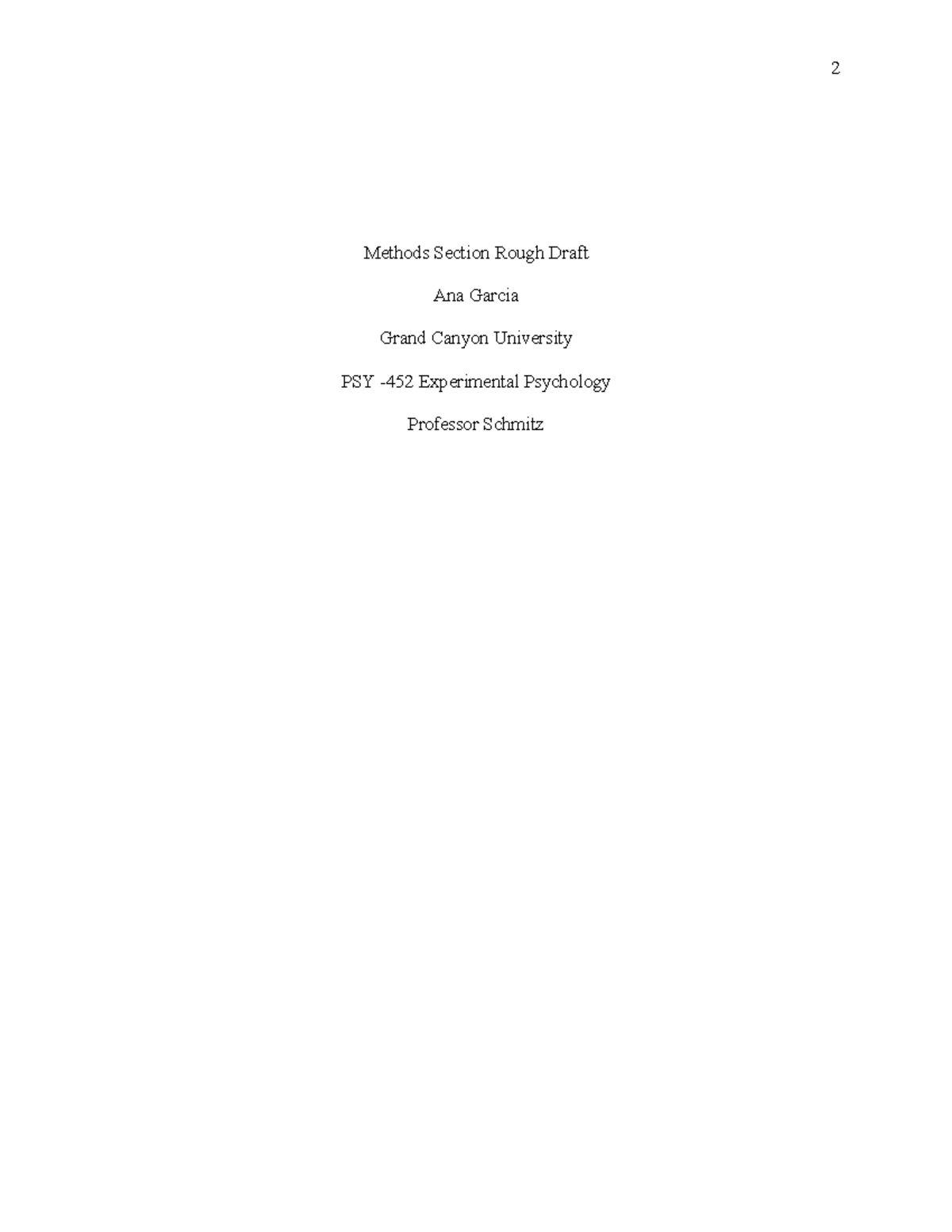 Methods Section Rough Draft Ana Garcia - Methods Section Rough Draft ...